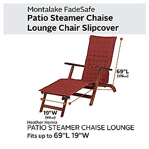 Classic Accessories Montlake Water-Resistant 69 Inch Patio Steamer Chaise Slipcover, Heather Henna, Patio Furniture Covers
