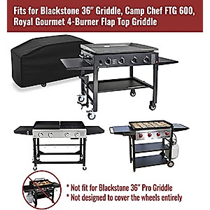 NUPICK Grill Cover for Blackstone 36” Griddle, Camp Chef, Royal Gourmet and More, 600D Waterproof and Weather Resistant, Come with 12 Inch Round Basting Cover