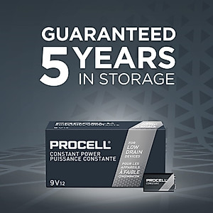 PROCELL Constant 9V Long-Lasting Alkaline Batteries (72 Pack), 5-Year Shelf Life, Bulk Value Pack for Consistent Moderate Drain Professional Devices