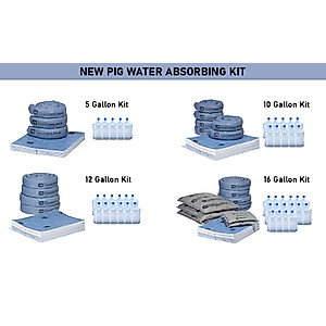 PIG Water Absorbing Kit - Absorbs up to 5 Gallons per kit - Blue - PM50490
