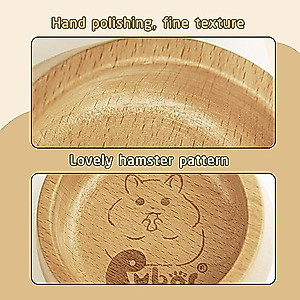 Rubor Hamster Food Bowl, Wooden Guinea Pig Food Dish Feeding Bowl for Small Animal Dwarf Hamster Syrian Gerbil Mice Degu Chipmunk Squirrel Hedgehog (Large)