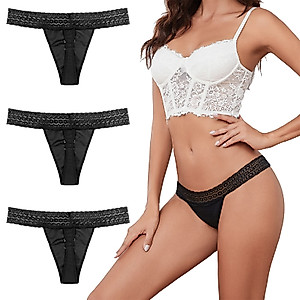 shaperisfree Sexy Period Underwear, Leak Proof Period Thongs for Women, Cotton Absorbent Period Panties Lace Bikinis