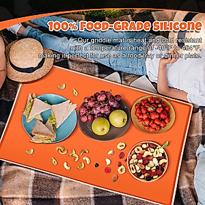 Parutta 28" Silicone Griddle Mat for Blackstone Grill, Heavy Duty Food Grade Grill Mat Come with 2-Pack Grease Cup Liners, Protective Cover Mat for Blackstone 28In Griddle(Not fit 28XL/Pro Size)