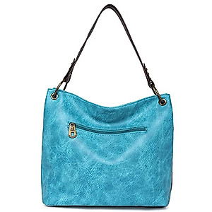 Montana West Large Hobo Bag Leather Purses and Handbags for Women Top Handle Shoulder Satchel Handbags Fashion Ladies Designer Handbags with Pockets Zipper Leather Tote Purse for Women MWC-047TQ