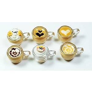 6 Mix Coffee Latte Art Dollhouse Miniature,Tiny Coffee,Drink Beverage Dollhouse Accessories for Collectibles