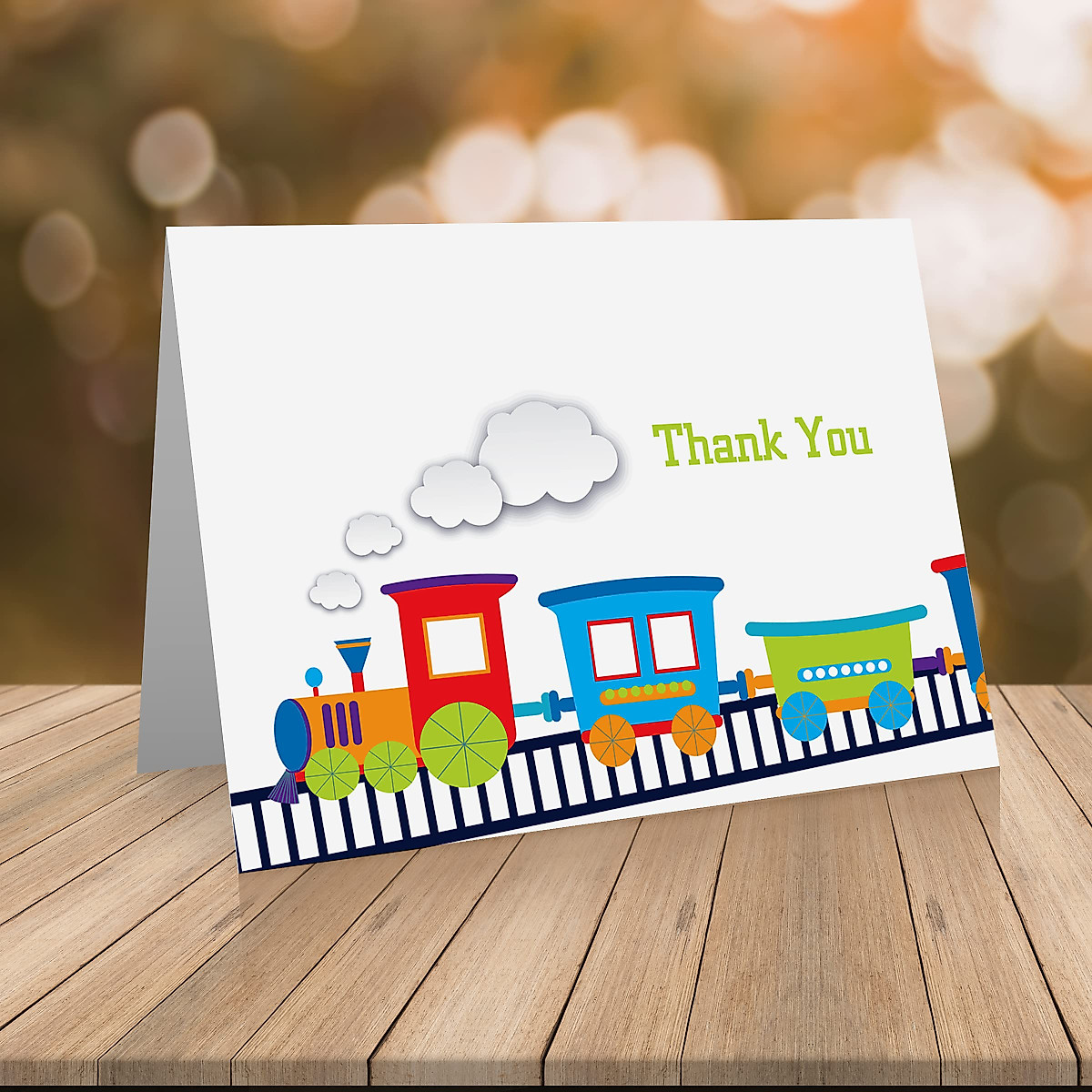Choo Choo Train Thank You Cards with Envelopes - Thank You Cards for Kids