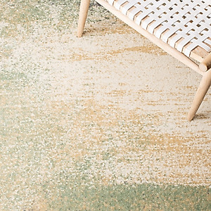 SAFAVIEH Adirondack Collection Area Rug - 9' x 12', Ivory & Sage, Modern Abstract Design, Non-Shedding & Easy Care, Ideal for High Traffic Areas in Living Room, Bedroom (ADR112W)