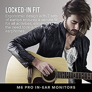 MEE audio M6 PRO Musicians' in-Ear Monitors Wired + Wireless Combo Pack: Includes Stereo Audio Cable and Bluetooth Audio Adapter (Clear) (CMB-M6PROBT-CL)