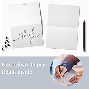 20 Pack Thank You Cards with Kraft Envelopes and Stickers, 4x6 Inch Professional and Minimalistic Looking | Suitable for Business, Baby Shower, Wedding, Graduation, Bridal Shower, Funeral