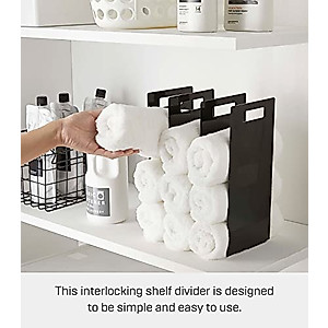 Yamazaki Home Tower Black Interlocking Towel Organizer (Set of 2)