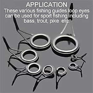 Docooler 75pcs Various Sizes Fishing Rod Guide Tip Fishing Line Spinning Guide Eyes Rings Tip Top Repair Kit Set