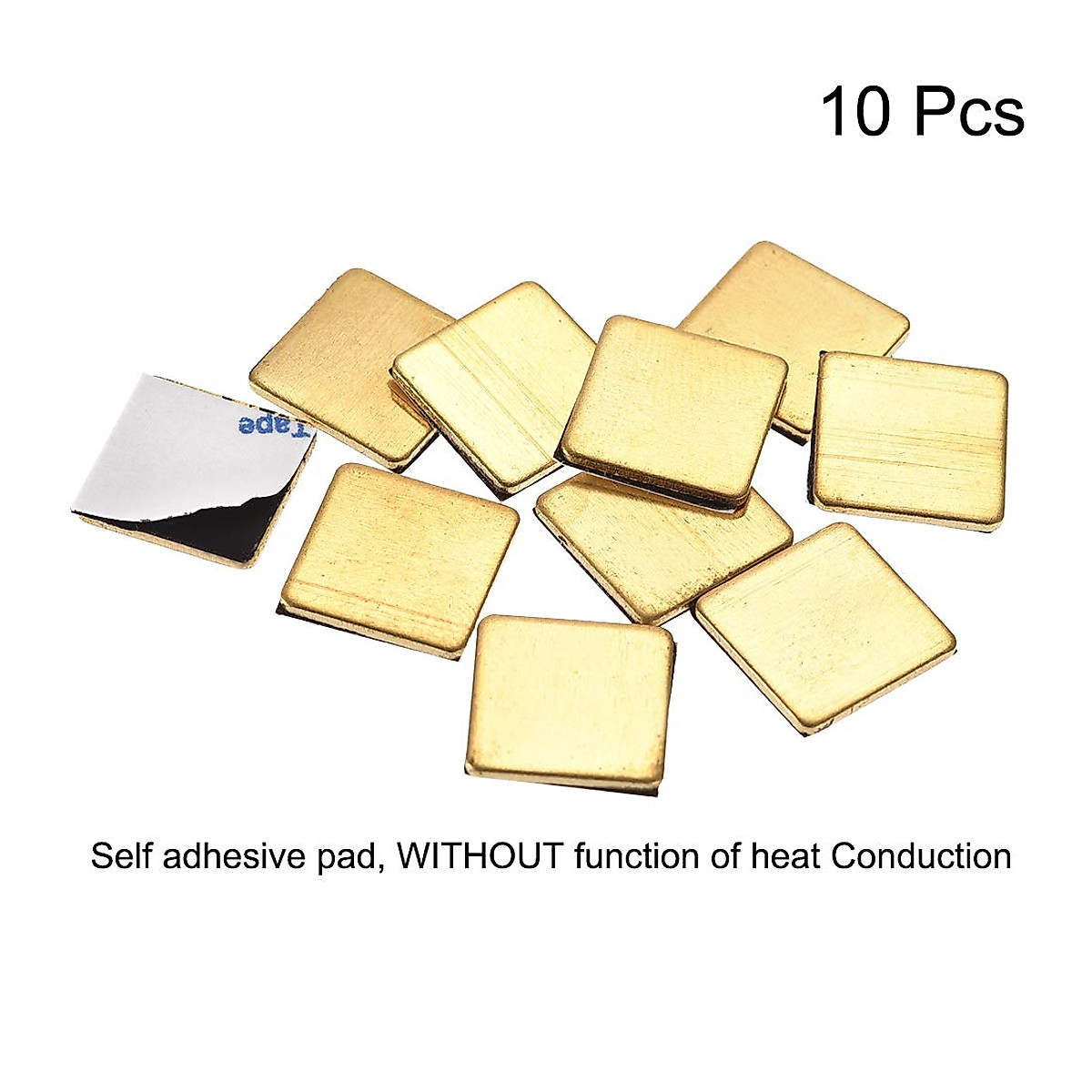 uxcell Flat IC Chipset Thermal Copper Heatsink with Adhesive Pad for RPI,12x12x1mm 10pcs
