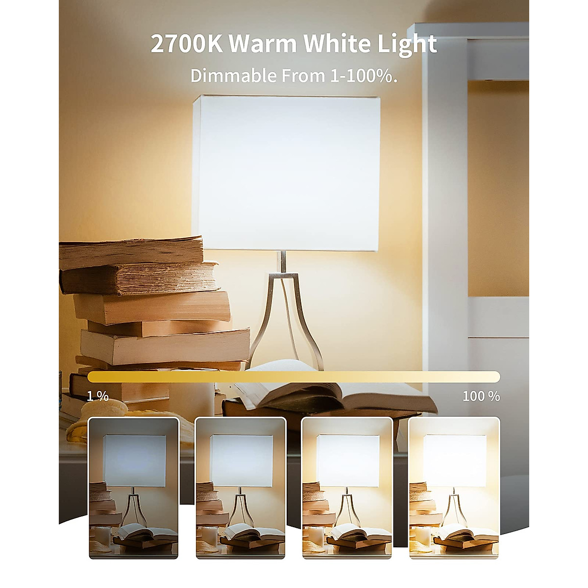 YEELIGHT LED Smart Light Bulb 60W Equivalent, A19 LED Wi-Fi Smart Bulb, RGBW Color Changing Bulb, Work with Apple HomeKit, Alexa & Google Assistant, SmartThings, Razer Chroma 4 Pack