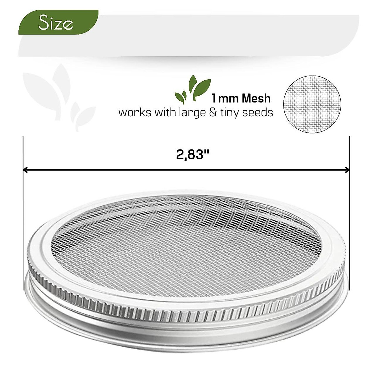 2PCS Stainless Steel Sprouting Lids – Regular Mouth Mason Jars Lids for Germination Kit Mason Jar Mesh Lids for Sprouts Grow Kit Sprouting Jar Lids for Growing Broccoli Alfalfa Mung Bean Sprouts