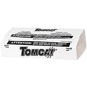 Tomcat Glue Boards with Immediate Grip Glue for Mice, Cockroaches, and Insects, Use Flat or Covered, Ready-To-Use, 4 Traps