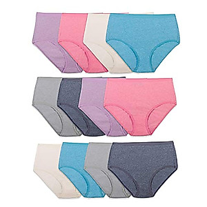 Fruit of the Loom Women's Beyondsoft Underwear, Super Soft Designed with Comfort in Mind, Available in Plus Size, Brief-Cotton Blend-12 Pack-Colors May Vary, 8