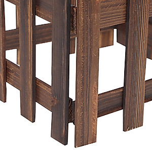 Happyyami Wood Yard Fence Rustic Farmhouse Fence Garden Edging Wooden Landscape Edging Short Fence Garden Border Edging Edger Lawn Edge Trim Garden Outdoor Fence Christmas Tree Metal Cut Off