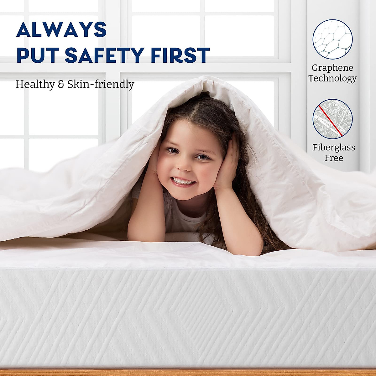 King Mattress, 12 Inch Memory Foam Mattress Bed in a Box, Medium Firm, Green Tea and Cooling Gel Infused CertiPUR-US Certified, Made in USA