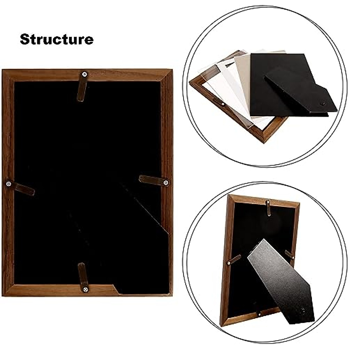 FLECHAZO 8x10 Picture Frame - Made of Natural Walunt Wood - Curved Surface - Covered by 2mm Shatterproof Plexiglass - Fit for 6x8 or 8x10 Picture - Tabletop Display