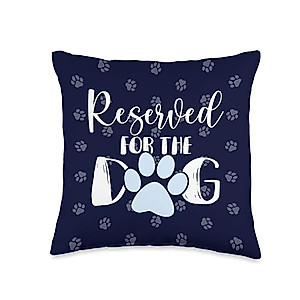 DogThemeDecor Reserved Paw Print Funny Dog Theme Blue Throw Pillow, 16x16, Multicolor