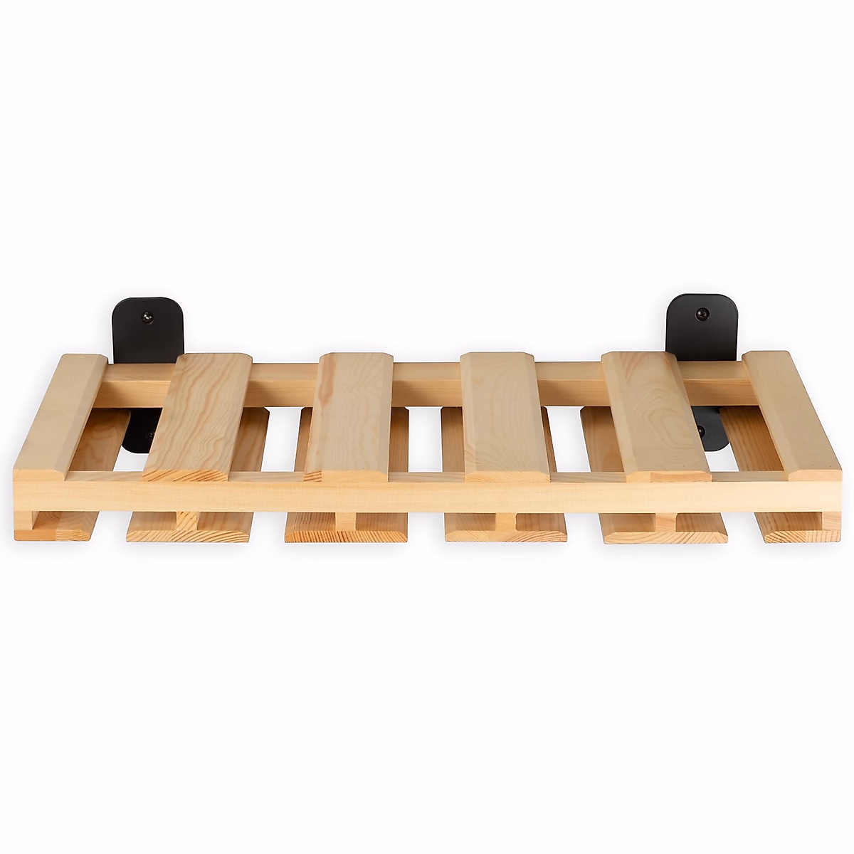 Rustic State Palomino Wall Mounted Wood Floating Wine Liquor Bottle Rack with Glassware Holder Stemware Shelf Storage Organizer - Home, Kitchen, Dining Room Bar Décor - Natural