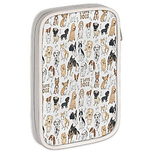 Animal Dog Cute Pencil Case Cute Doodle Gog Pencil Box for Kids Large Capacity Students Stationery with Compartments School Boys Accessories Storage Box Organizer Pencil Bag for Boys Girls Toddlers