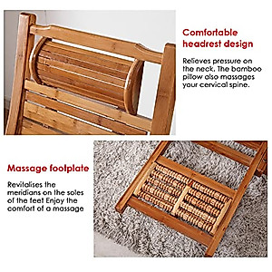 LEIYTFE Wood Recliner Folding Relaxing Chair with Footrest,Comfy Rocking Armchair with Upholstered,Comfy Glider Rocker Chair for Balcony Patio,Adjustable Back (Color : Brown)