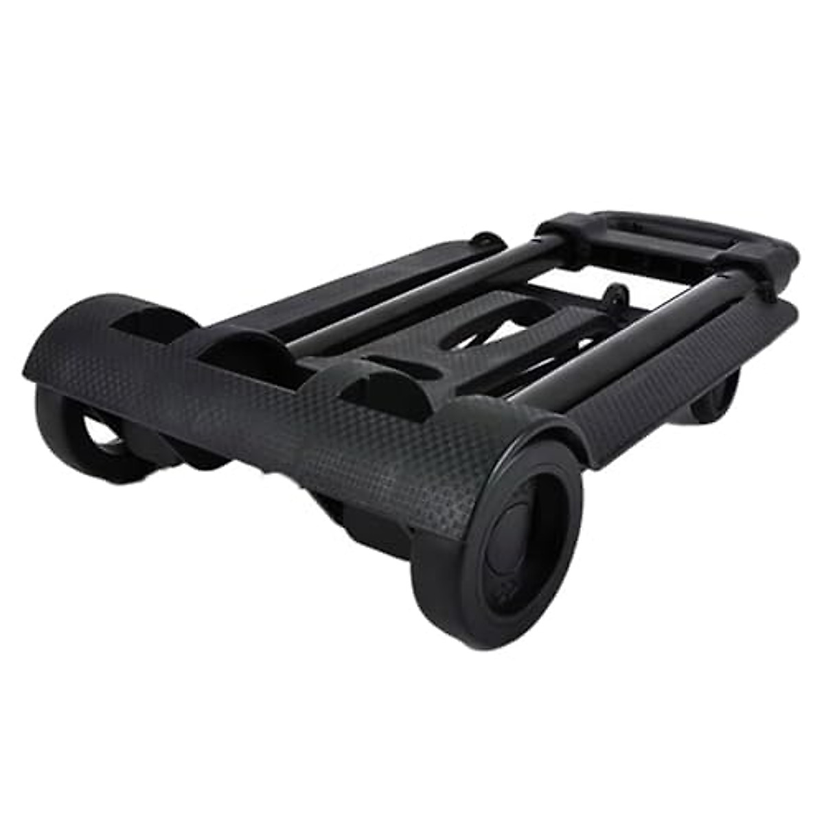 Black Foldable Hand Truck Folding Hand Dolly Cart Portable Truck Dolly with 4 Wheels for Luggage Carrying (Black)