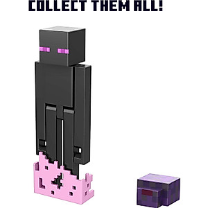 Mattel Minecraft Enderman Action Figure, 3.25-in, with 1 Build-a-Portal Piece & 1 Accessory, Building Toy Inspired by Video Game, Collectible Gift for Fans & Kids Ages 6 Years & Older