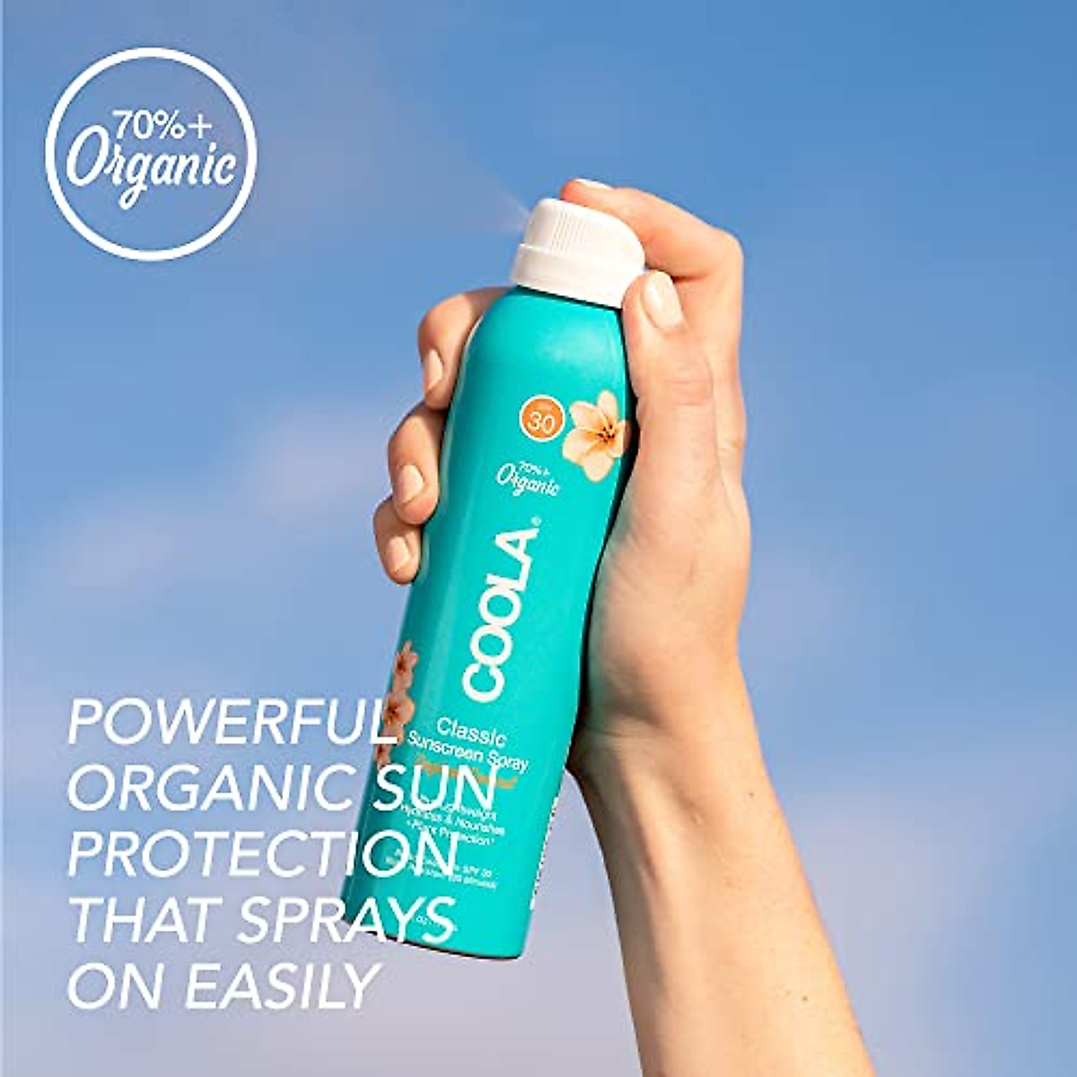 COOLA Organic Sunscreen SPF 30 Sunblock Spray, Dermatologist Tested Skin Care for Daily Protection, Vegan and Gluten Free, Tropical Coconut, 6 Fl Oz