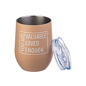 DIVERSEBEE Inspirational Gifts for Women, Men, Best Friend, Mom, Sister, Wife, Girlfriend, Boss, Coworker, Nurses, Thank You Encouragement Birthday Wine Gifts,Insulated Wine Tumbler with Lid (Latte)