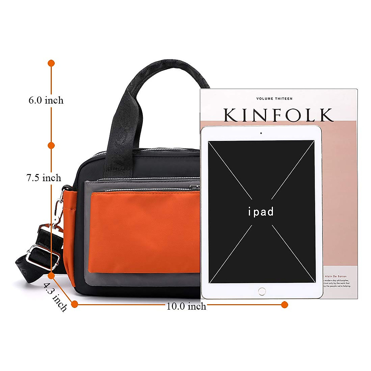 Collsants Small Crossbody Bag for Women Nylon Shoulder Handbags Everyday Travel Purse Multi Zipper Pocket