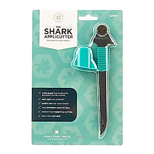 MISSOURI STAR QUILT CO. Shark Applicutter Mini Rotary Cutter, 14mm Blade | Rolling Cutter Tool for Quilt Appliques and Cutting Fabrics | Essential Quilting and Sewing Supplies for DIY Craft Projects