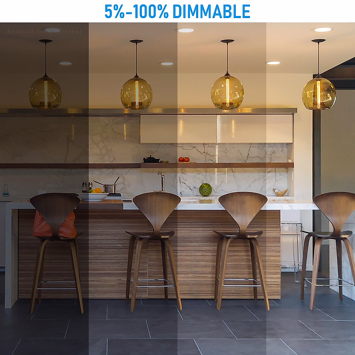 TORCHSTAR LED Vintage Filament Bulb T300, 9W 11.69Inch Long Tubular Edison Light Bulbs, E26 Base, Dimmable T10 Filament Decorative Bulb for Wall Lamp, Amber Glass, 2000K Soft Warm, ETL/FCC, Pack of 4