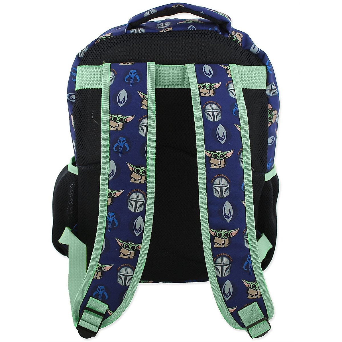 Disney Star Wars Mandalorian Baby Yoda Boy's Girl's Adult 16 Inch School Backpack (One Size, Blue/Green)