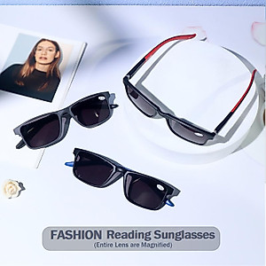 3 Pack Reading Glasses,Sport Square Frame Outdoor Reading Sunglasses for Women Men Sun Readers +4.00 - Not Bifocals