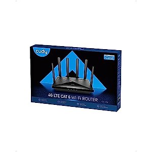 Cudy New 4G LTE Cat 6 WiFi Router, Qualcomm Chipset, LTE Modem Router, Dual SIM 4G Cellular Router, AC1200 Dual Band WiFi, 4 Gigabit Ports, OpenVPN, WireGuard, Band Lock, TTL, at Command