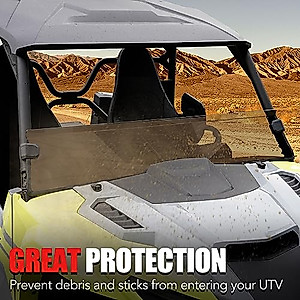 A & UTV PRO Front Dark Tinted Half Windshield for Yamaha Wolverine RMAX2 1000/ RMAX4 1000 2021 2022 2023 Accessories, Hard Coated Vented Window Windscreen, 250x Stronger Than Glass, 1PC