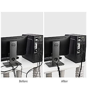 100Pk Reusable Cable Ties Cable Straps, Trilancer 6''x0.47'' Thin Wire Cord Organization Ties with Hook and Loop for Home, Office and Data Centers(Black)