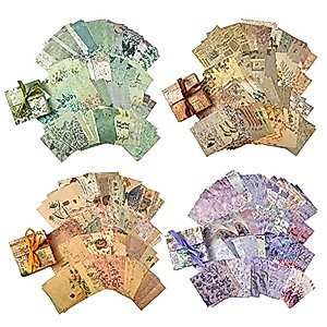 400 PCS Vintage Scrapbook Paper Supplies Junk Journal Paper Supplies DIY Craft Kits Aesthetic Decorative Supplies for Art Cottagecore Picture Frames Aesthetic Decor