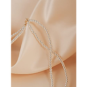 OJERRY Simple Y2K Layered Heart Pearl Choker Necklaces Coquette Aesthetic Jewelry for Women Trendy, Dainty Faux Pearl Choker Necklace for Women