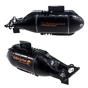 Tipmant Mini Remote Control Nuclear Submarine Toy RC Boat Electric Water Kids Birthday Gifts (Black)