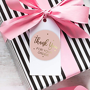 Thank You Stickers, 2 Pack Total 1000pcs 1 Inch Cute Stickers for My Orders Placed Shipping Boxes Small Business Supplies Gift Card Thank You Cool Stickers (Pink 1'')