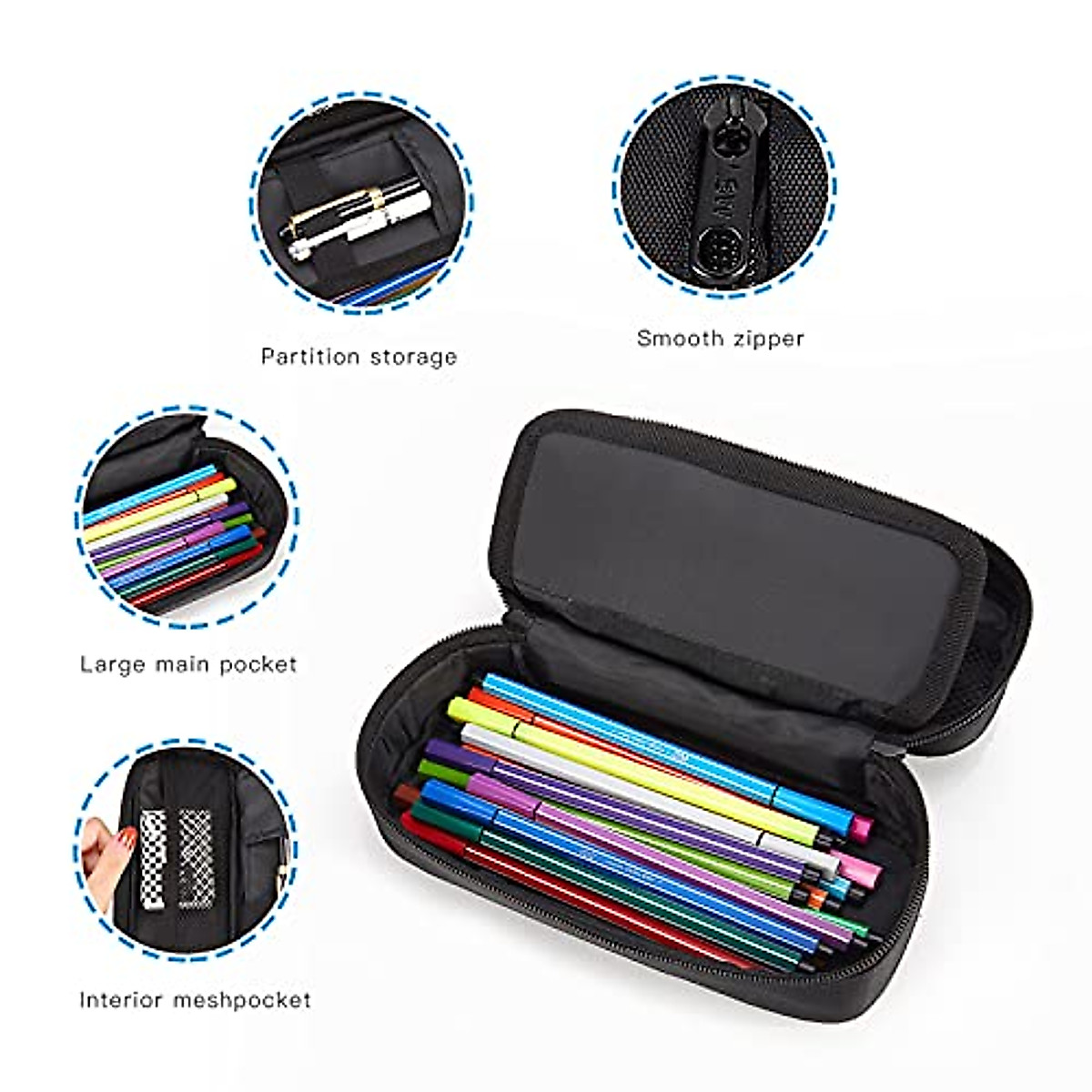 Large pencil case,Spiders on Webs Black pencil bag stationery bag portable large storage bag pencil box pencil holder