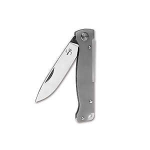 Boker Plus® Atlas SW - Slipjoint pocket knife with stainless steel handle scales - classic Folding knife with 12C27 blade - Slipjoint knife with knife case