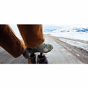 Farm to Feet Boulder Lightweight Crew Merino Wool Socks, Green Gables, Large