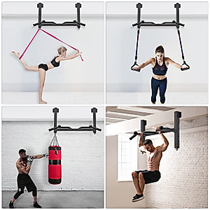 Kipika Multifunctional Joist Mounted Pull Up Bar, 4 Levels of Height Adjustment, Multi-Angle Grip, Chin Up Bar Joist Mount, Home Gym Workout Strength Training Equipment