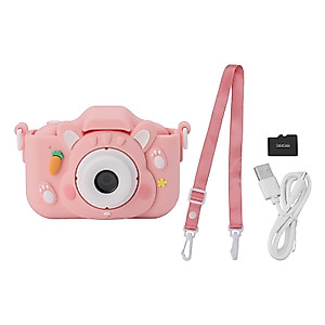 Selfie Camera Toy, Dual Lens 2.0in Screen Children Digital Camera with 32G Card for Boys Girls (Pink)
