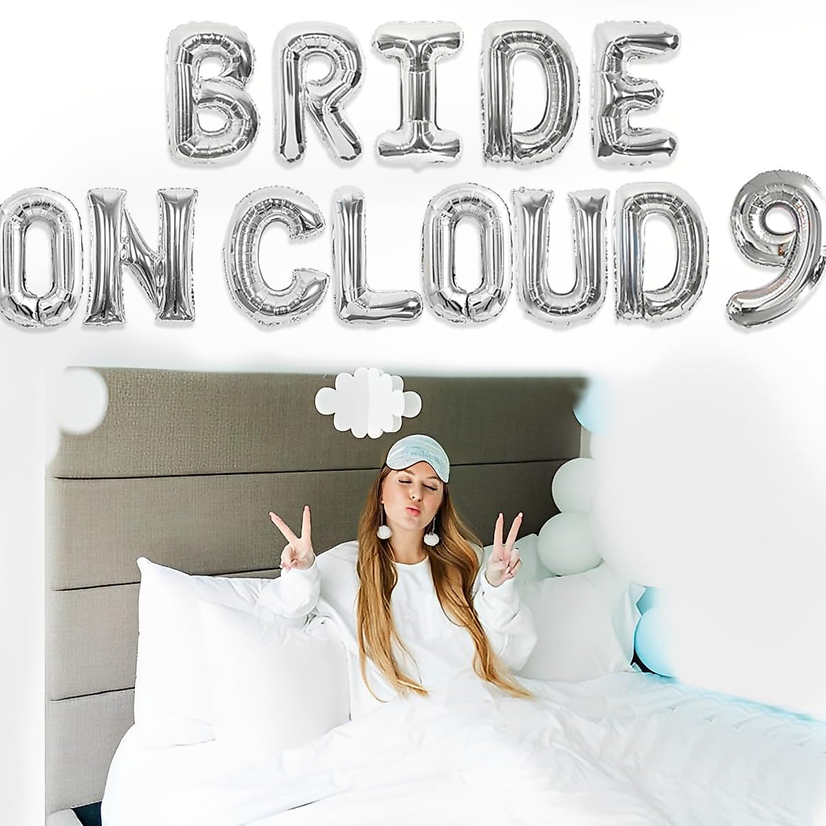 On Cloud 9 Bachelorette Decorations Cloud Bridal Shower Decorations Bride on Cloud 9 Balloon Banner Cloud Foil Balloon Diamond Balloon for Bridal Shower Wedding Shower Birthday