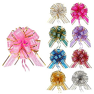 Pull Bows for Gifts Basket Christmas Wrapping Ribbons and Bow Large Bows for Cars A8-9pcs-Multi